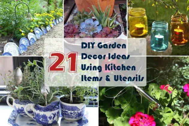 21 DIY Garden Decor Ideas Using Kitchen Items And Utensils | Gardenoid
